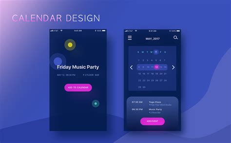 UI Design Calendar App UI Kit Behance