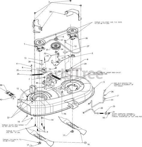 Murray Lawn Mower Deck Parts Diagram