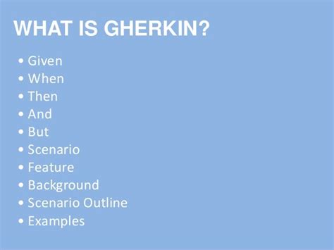 Gherkin Bdd Intro