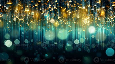 Abstract Blue Background With Bokeh Sparkles And Golden Lights Generated Ai 28574761 Stock