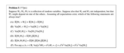solved problem 5 pts suppose w1 w2 w3 is a collection