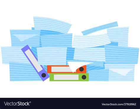 Stack Documents And Assignments On Folder Vector Image