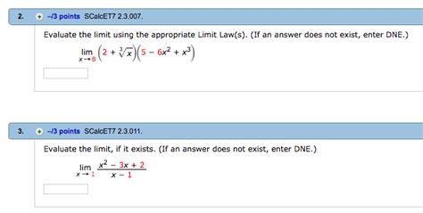 solved evaluate the limit using the appropriate limit
