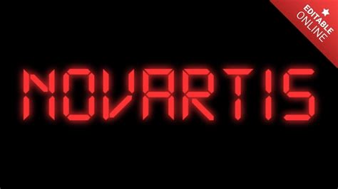 Novartis Red Digital Clock Text Effect Generator