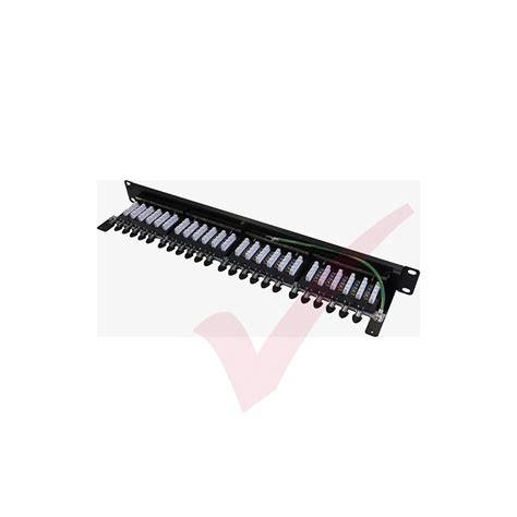 Excel Cat6A Screened PCB 24 Port Punchdown 1U Patch Panel Black 100 032