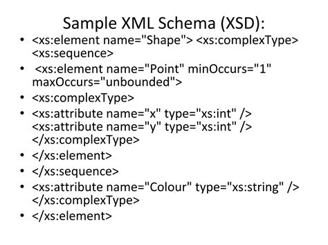 Xml Schema Elementstypesattributespptx Computing Technology