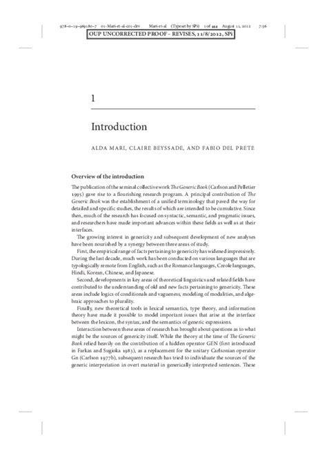 Pdf Genericity Introduction