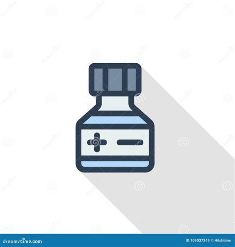 Mixture Medical Thin Line Flat Color Icon Linear Vector Symbol Colorful Long Shadow Design