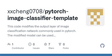 Github Xxcheng0708pytorch Image Classifier Template This Code Modifies The Output Layer Of