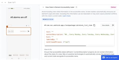view state in element accessibility label browserstack docs