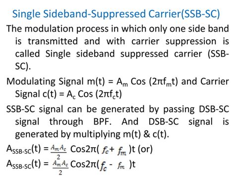 Double Side Band Suppressed Carrier Am Generation Pptx