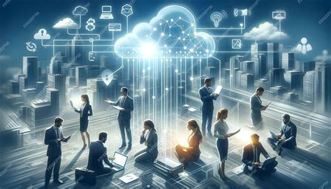 Photo Realistic As Business Team Collaborating Through Cloud Computing