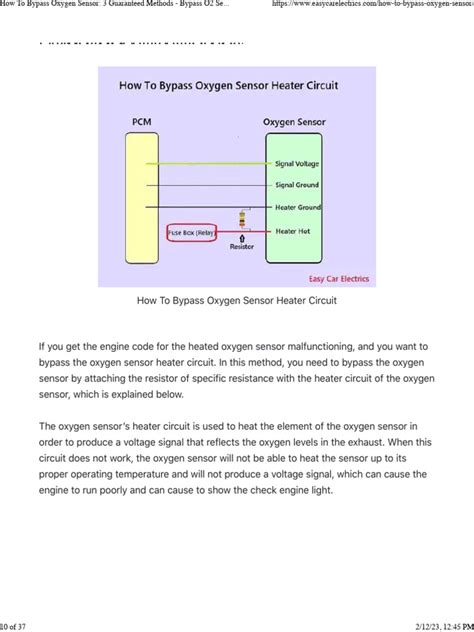 How To Bypass Oxygen Sensor Pdf Electrical Network Resistor