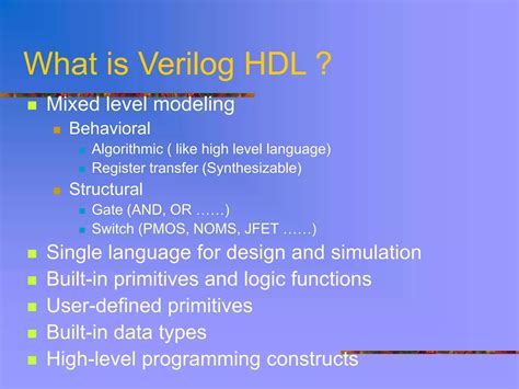 Basics Of Verilog Ppt