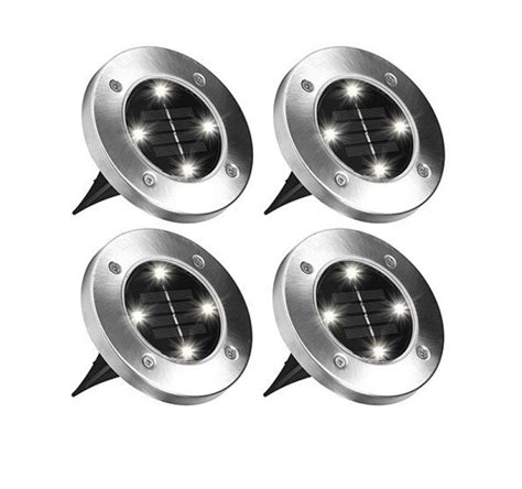 Солнечные уличные светильники для дома и сада Solar Disk Lights набор из 4 шт Купити на Бабл