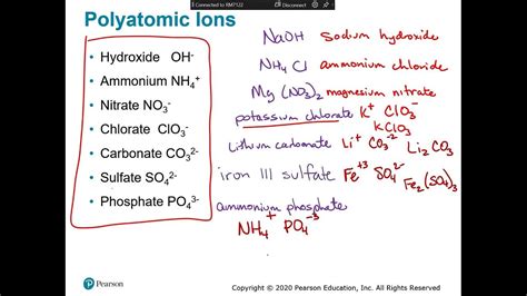 Chm 130 21 Chapter 3 Polyatomic Naming To Covalent Naming Lecture Youtube