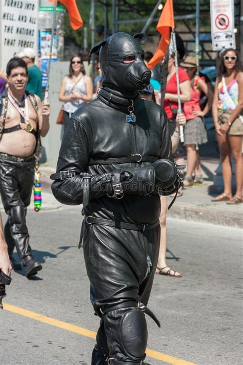 Man In Leather Bondage At Parade Editorial Photo Image Of Mask