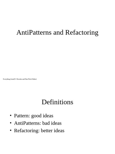 Antipatterns And Refactoring Pdf Method Computer Programming Class Computer Programming