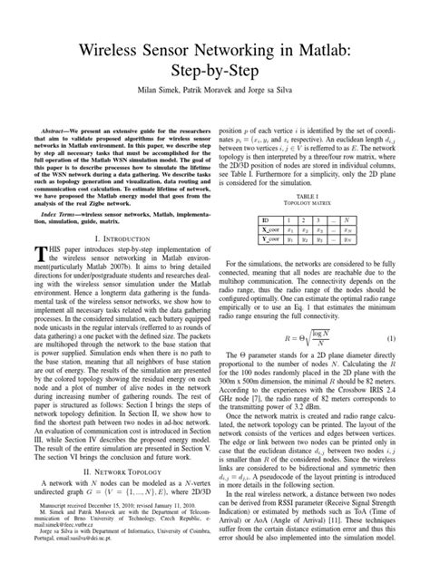 Matlab Guide For Wsn Researchers Pdf Transmission Control Protocol