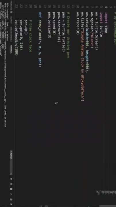 Python Program Analog Clock Hariharan I