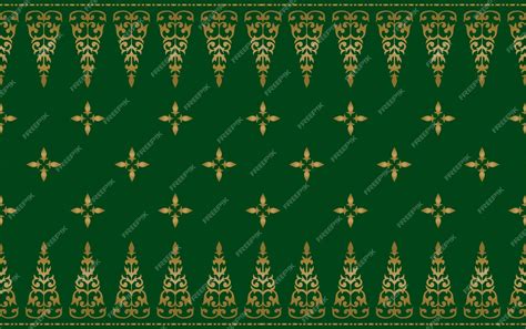 Premium Vector Malay Riau Batik Songket Weaving Corak Motif Pucuk Rebung Melayu Patterns On