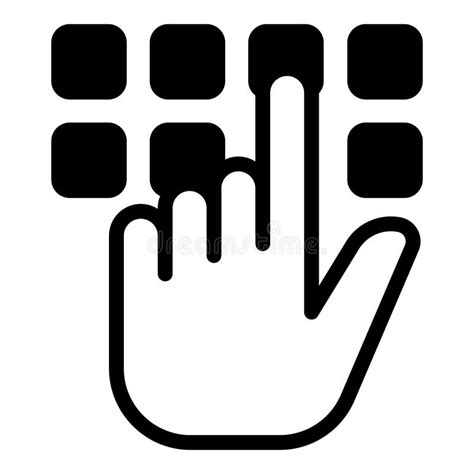 Hand Pointer With Buttons Solid Icon Hacker Attacks Concept Vector