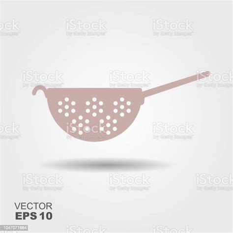 소 쿠리 플랫 아이콘입니다 긴장에 대 한 부엌 장비입니다 그림자와 벡터 일러스트 레이 션 0명에 대한 스톡 벡터 아트 및 기타 이미지 Istock