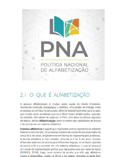 Pna Política Nacional De Alfabetização Pdf