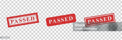 투명 한 배경에 템플릿 장식에 대 한 통과 된 로고의 벡터 현실적인 고립 된 빨간 고무 스탬프 건네주기에 대한 스톡 벡터 아트 및 기타 이미지 Istock