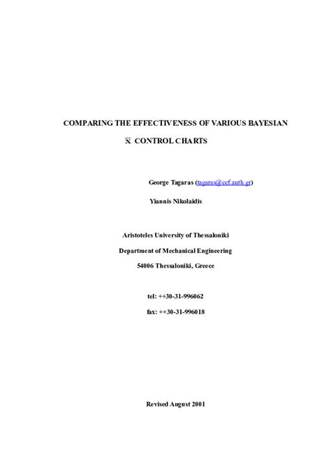 Doc Comparing The Effectiveness Of Various Bayesian X Control Charts