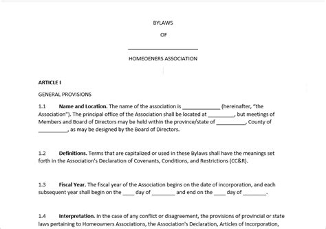 Hoa Rules And Regulations Template