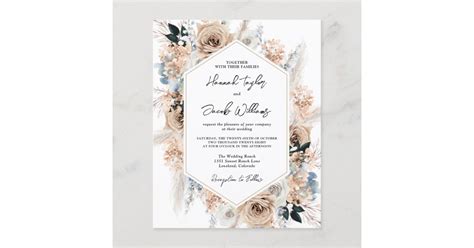 Budget Dusty Blue Champagne Wedding Qr Code Invite Zazzle