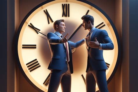 Premium Ai Image 3d Illustration Of Male Character Pose Pointing To Clock Business Man Character