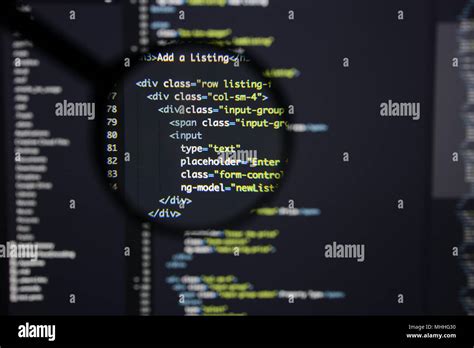 Real Html Code Developing Screen Programing Workflow Abstract