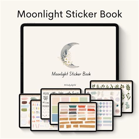 Jual Sticker Book Digital Aesthetic Colorful Moonlight Sticker Book