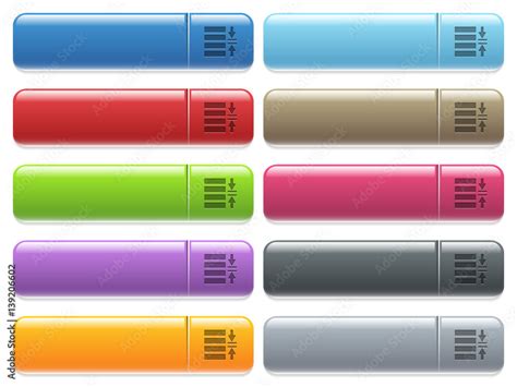 Adjust Line Spacing Icons On Color Glossy Rectangular Menu Button Stock Vector Adobe Stock