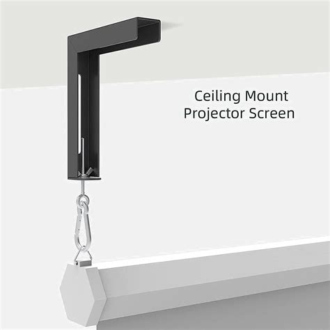 Black Universal Projector Screen L Bracket Wall Hanging Mount 6 Inch