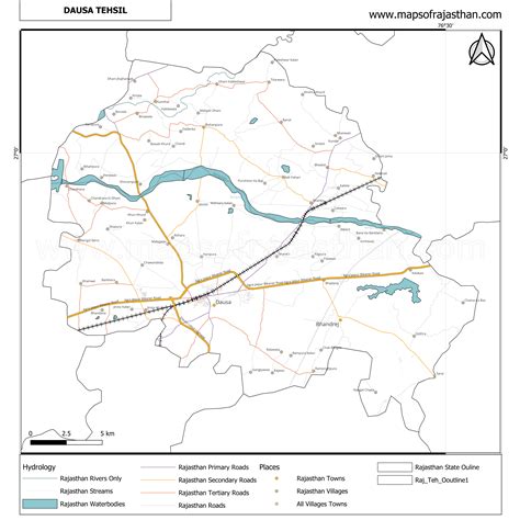 Dausa Tehsil Map Mapsofrajasthan