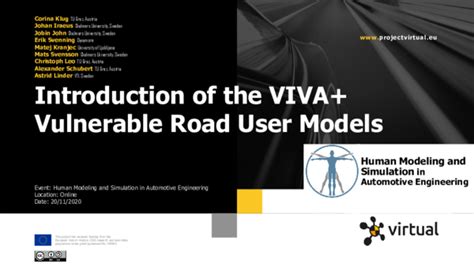 Pdf Introduction Of The Viva Vulnerable Road User Models