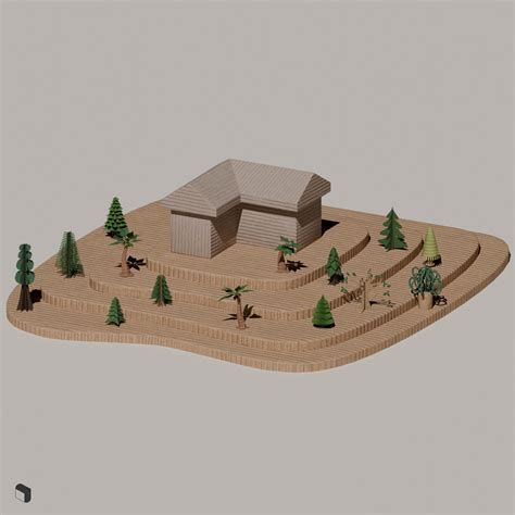 3d Model Physical Model Paper Trees 2 Toffu Co