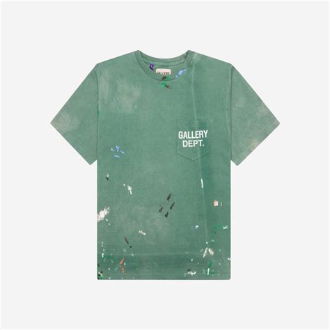 갤러리 디파트먼트 빈티지 로고 페인티드 티셔츠 헌트 그린 Gallery Dept Kream