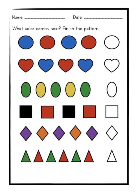 Pattern Worksheets Free Image And Pdf Printables