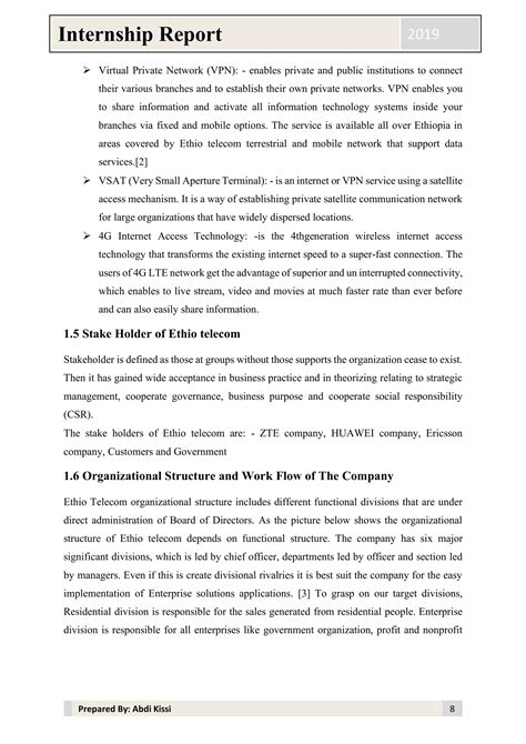internship report on ethio telecom naaz pdf