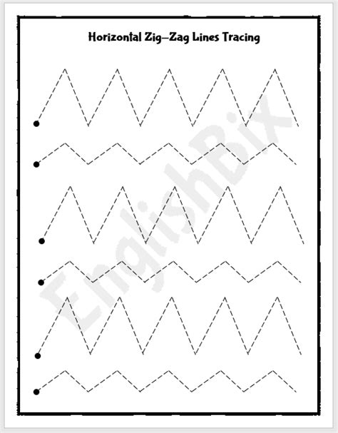 Zig Zag Line Tracing Worksheets Englishbix