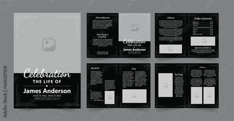 Funeral Program Funeral Layout Design Stock Vector Adobe Stock