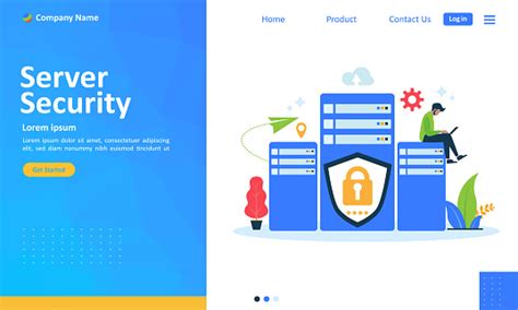 웹 랜딩 페이지 Ui 모바일 앱 배너 템플릿에 적합 한 서버 보안 시스템 개념 클라우드 기술 보안 데이터 벡터 일러스트 가상현실에 대한 스톡 벡터 아트 및 기타 이미지