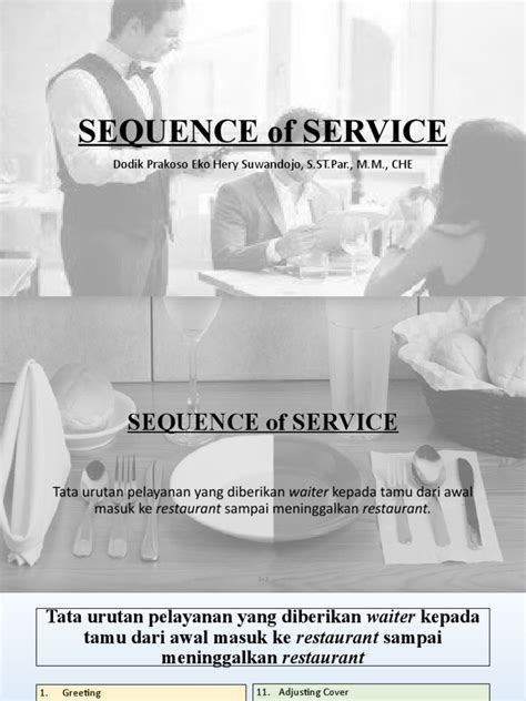 Sequence Of Service Pdf Tableware Waiting Staff