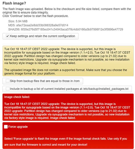 The Device Is Supported But This Image Is Incompatible For Sysupgrade Installing And Using