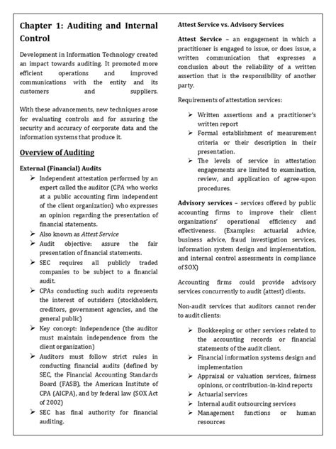 Chapter 1 Auditing And Internal Control Pdf