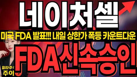 네이처셀 주가전망 급호재 미국 Fda 심사 발표 월요일 급등로또 맞을준비 하세요4배이상은 갑니다 꼭 대응